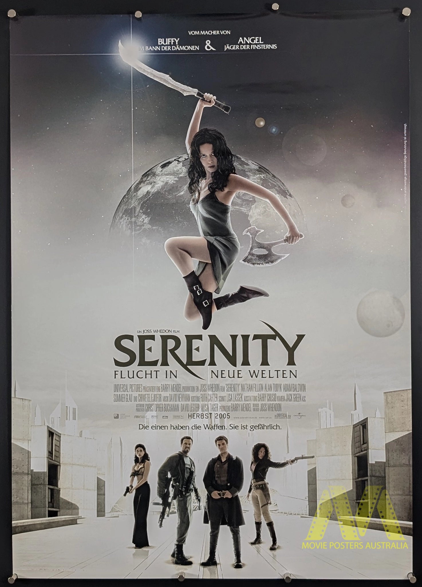 SERENITY 2005 Movie Poster A1 German Nathan Fillian RARE Movie serenity-2005-movie-poster-a1-german-nathan-fillian-rare-movie