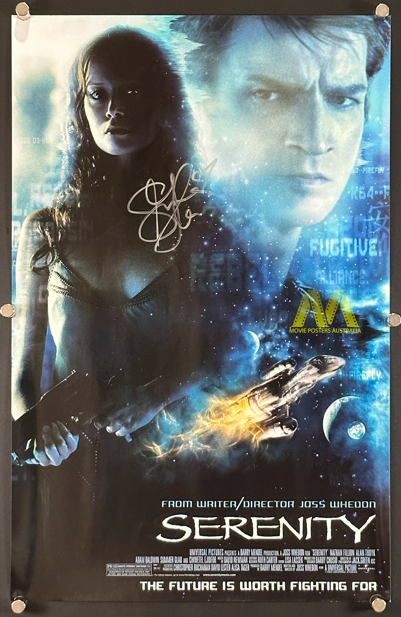 SERENITY 2005 Mini Movie Poster Nathan Fillian Signed Poster serenity-2005-mini-movie-poster-nathan-fillian-signed-poster