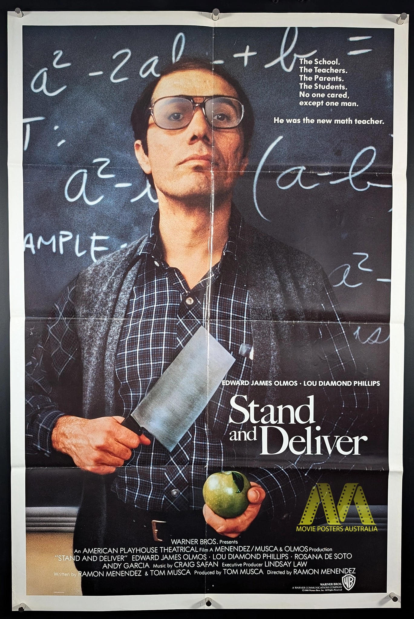 STAND AND DELIVER (1988) Movie Poster Australian One Sheet, BIOPIC ...