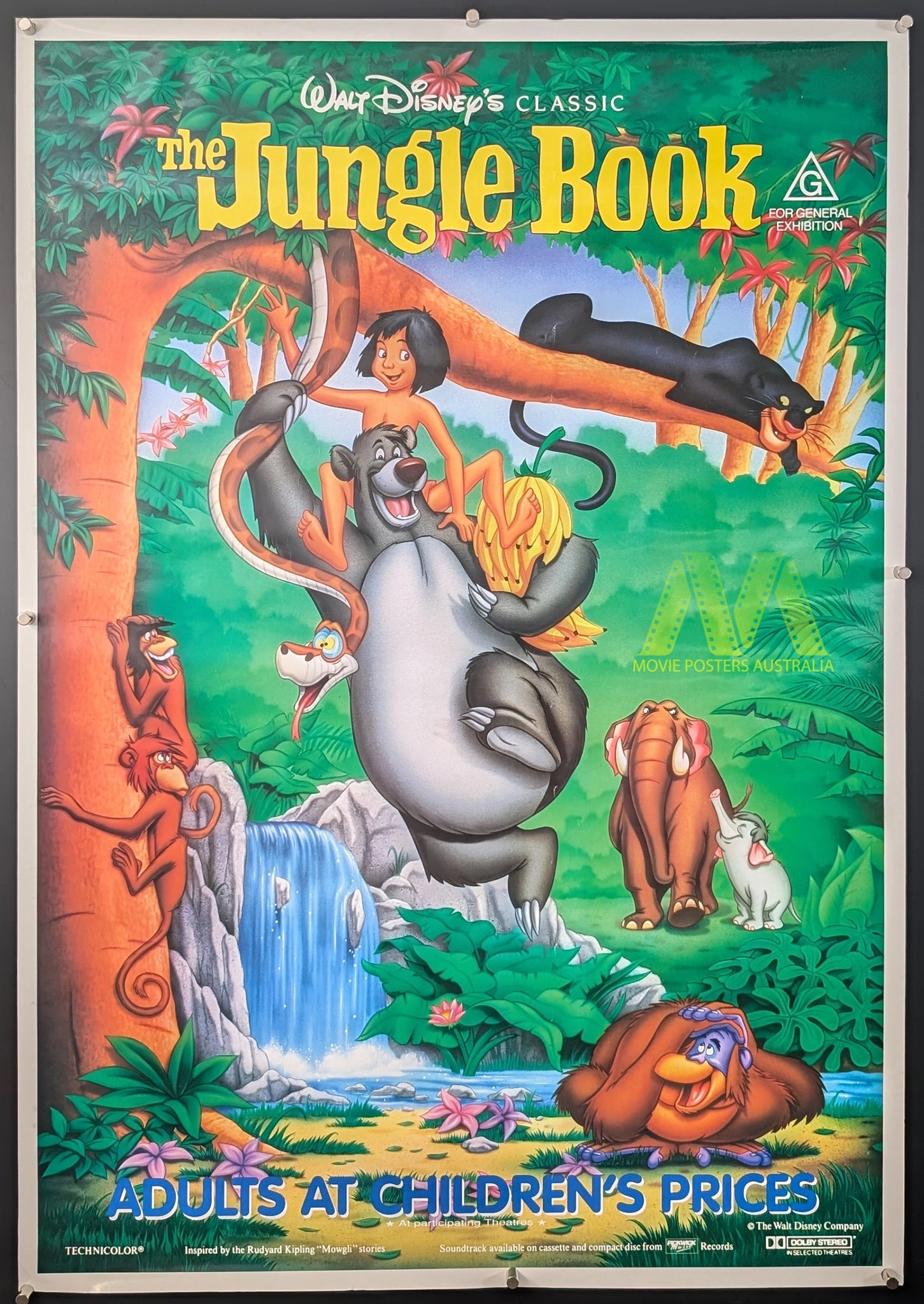 THE JUNGLE BOOK (1967) Movie Poster, Re-Release Australian One Sheet – Movie Posters Australia