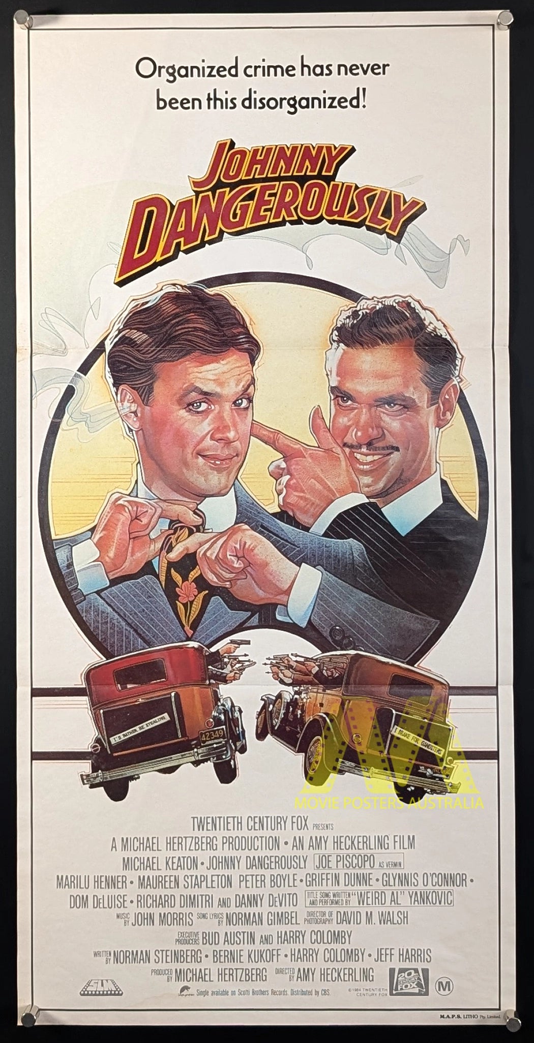 JONNY DANGEROUSLY (1984) MOVIE POSTER, DAYBILL, Michael Keaton – Movie ...