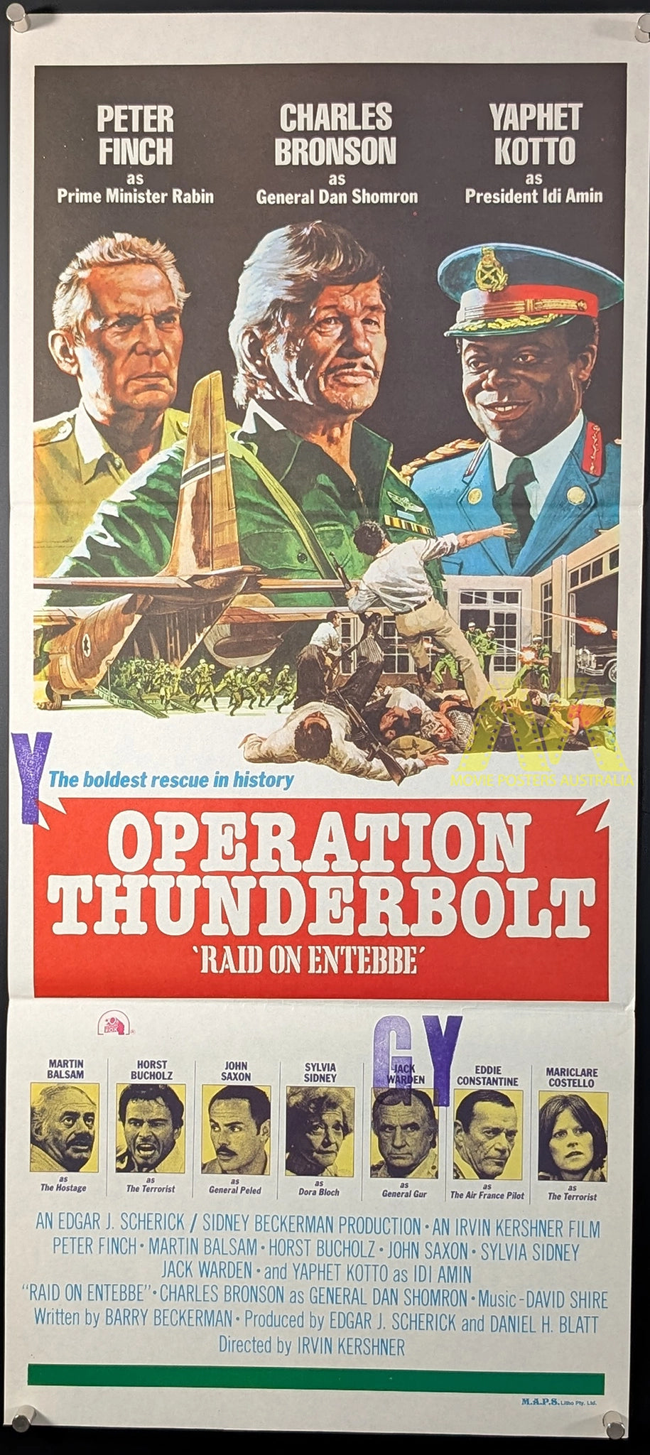 OPERATION THUNDERBOLT, RAID ON ENTEBBE (1978) Movie Poster, Daybill ...