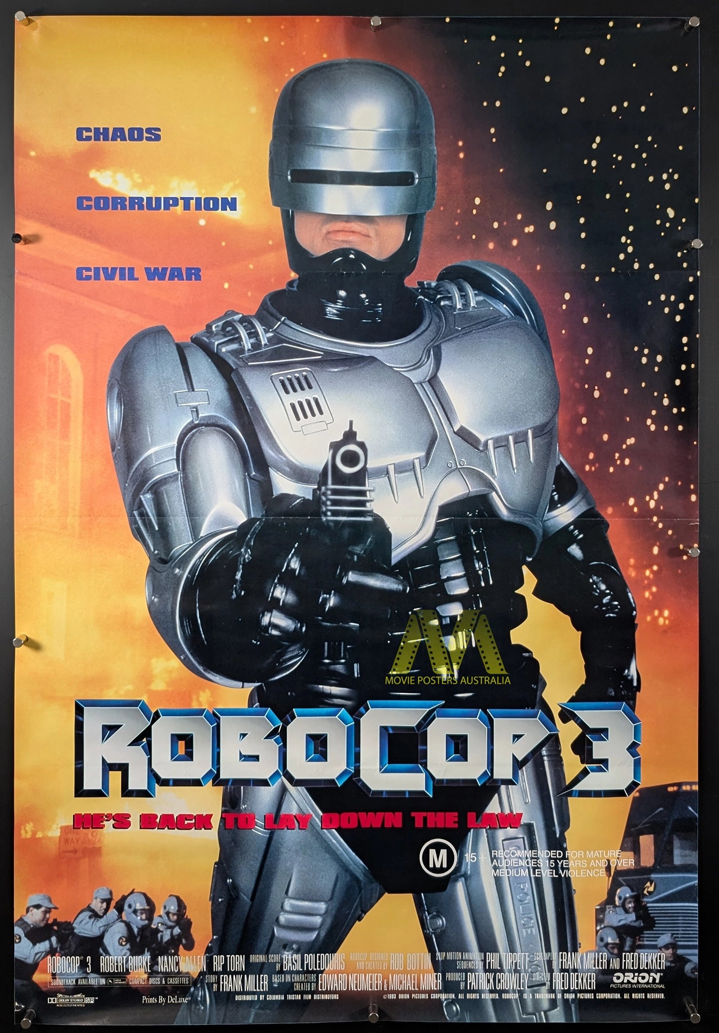 ROBOCOP 3 (1993) MOVIE POSTER, AUSTRALIAN ONE SHEET, ROBERT BURKE ...