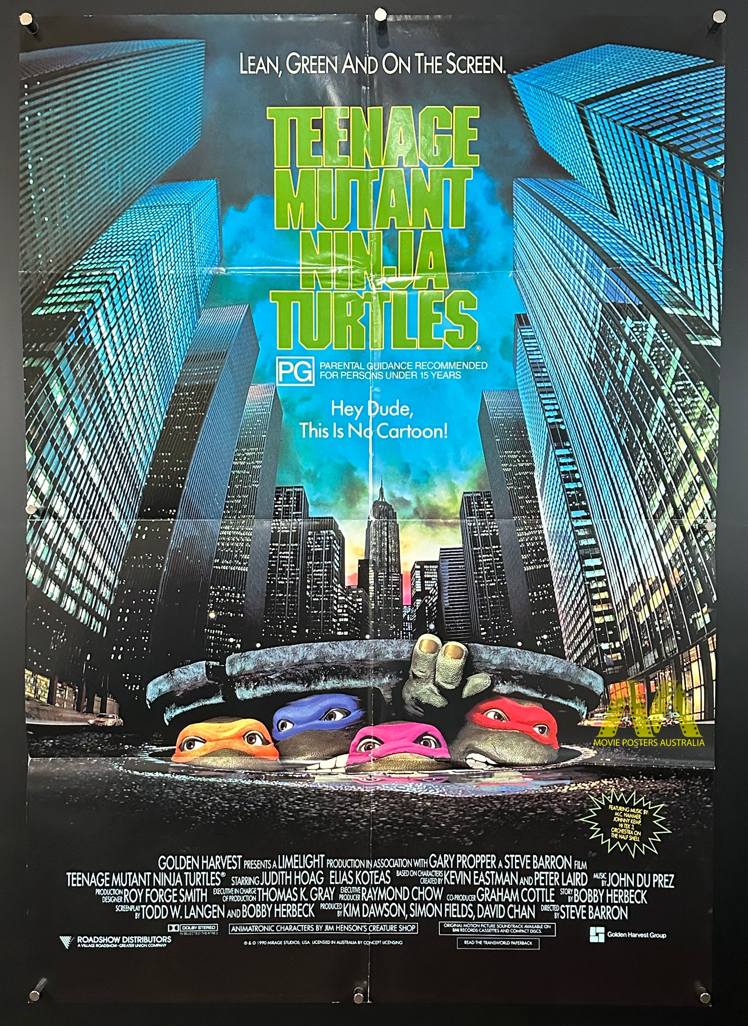 TEENAGE MUTANT NINJA TURTLES (1990) Australian One Sheet, VF+ conditio ...